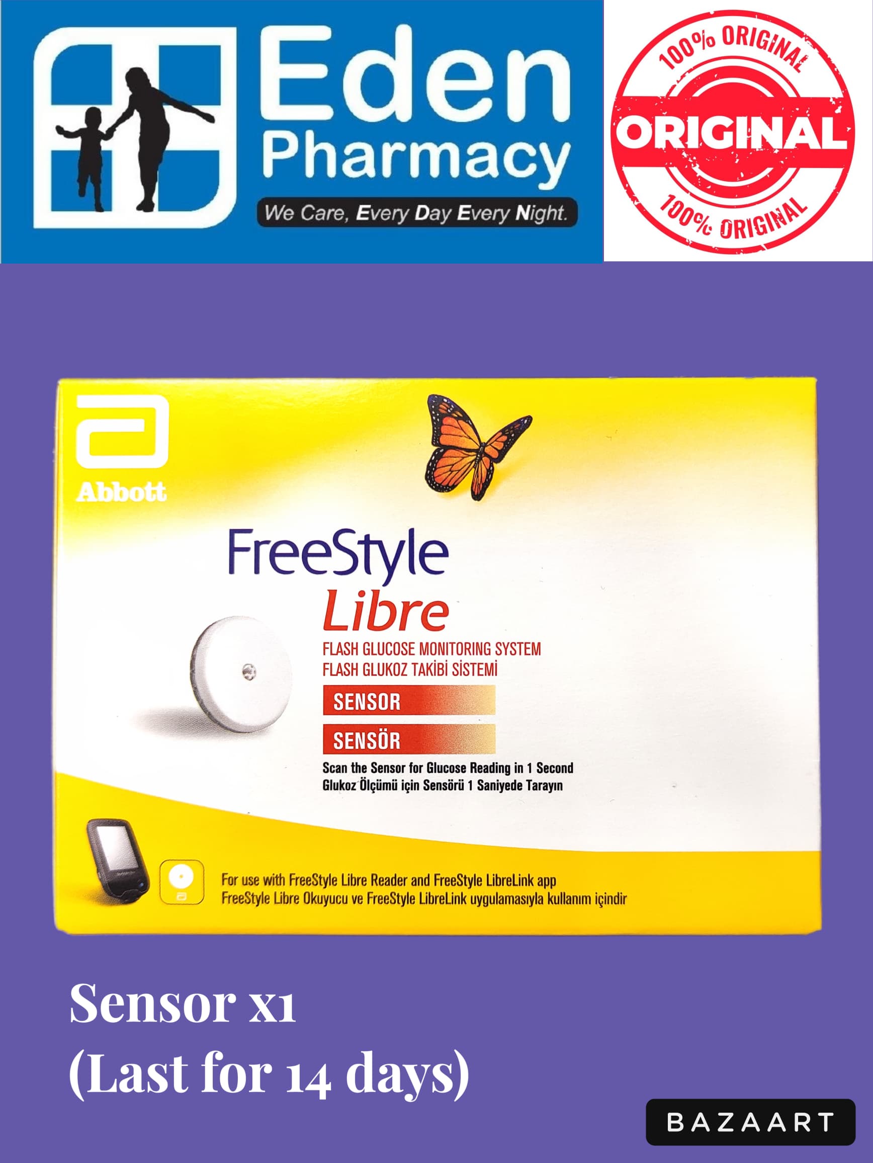 Abbott FreeStyle Libre Meter Starter Pack ( 1 Meter + 1 Sensor ) | Eden ...