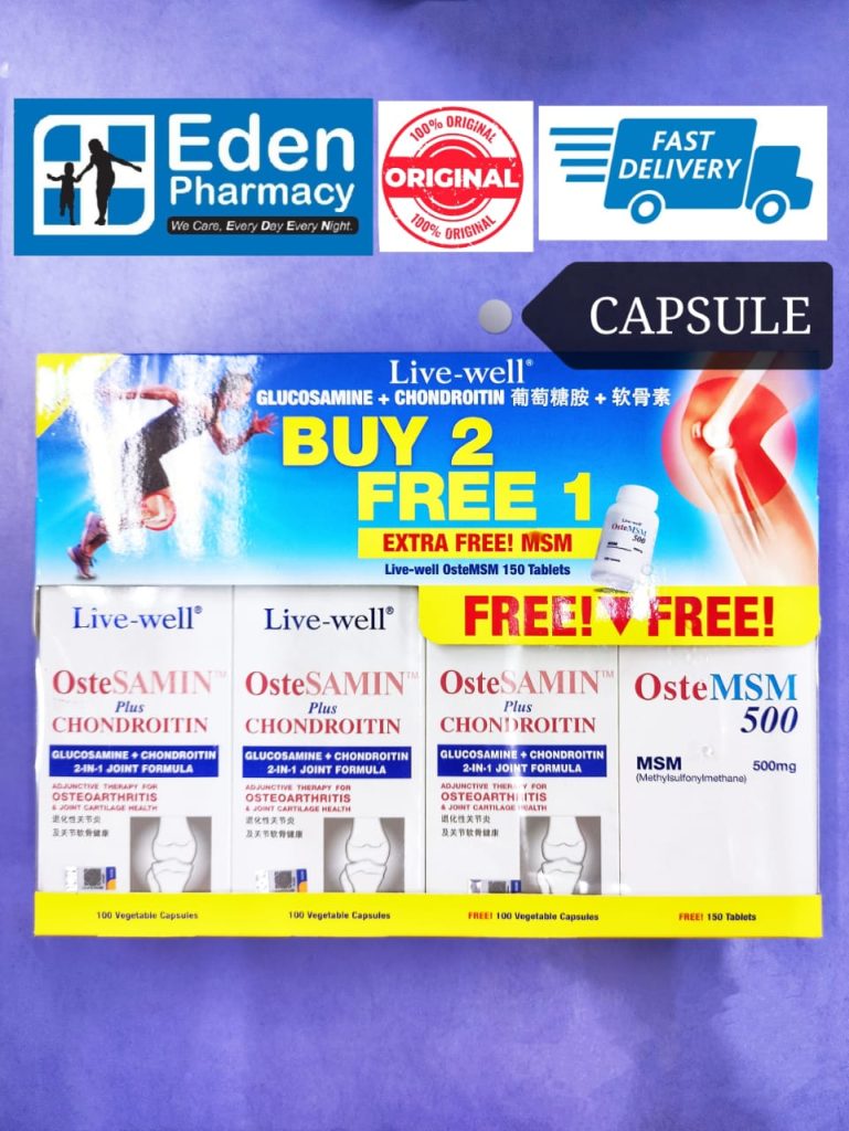 Live-Well Ostesamin Glusocamine Plus Chondroitin ( 3 X 100's ...