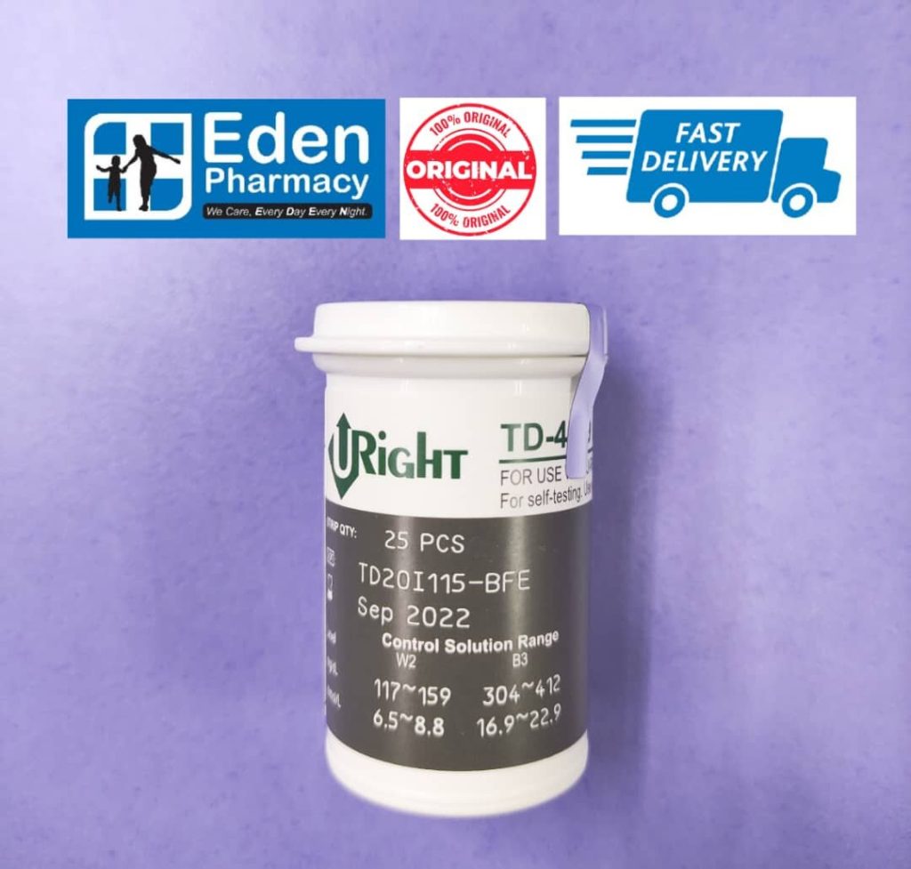 Uright U Right TD-4279 Blood Glucose Test Strips ( 25's ) | Eden Pharmacy