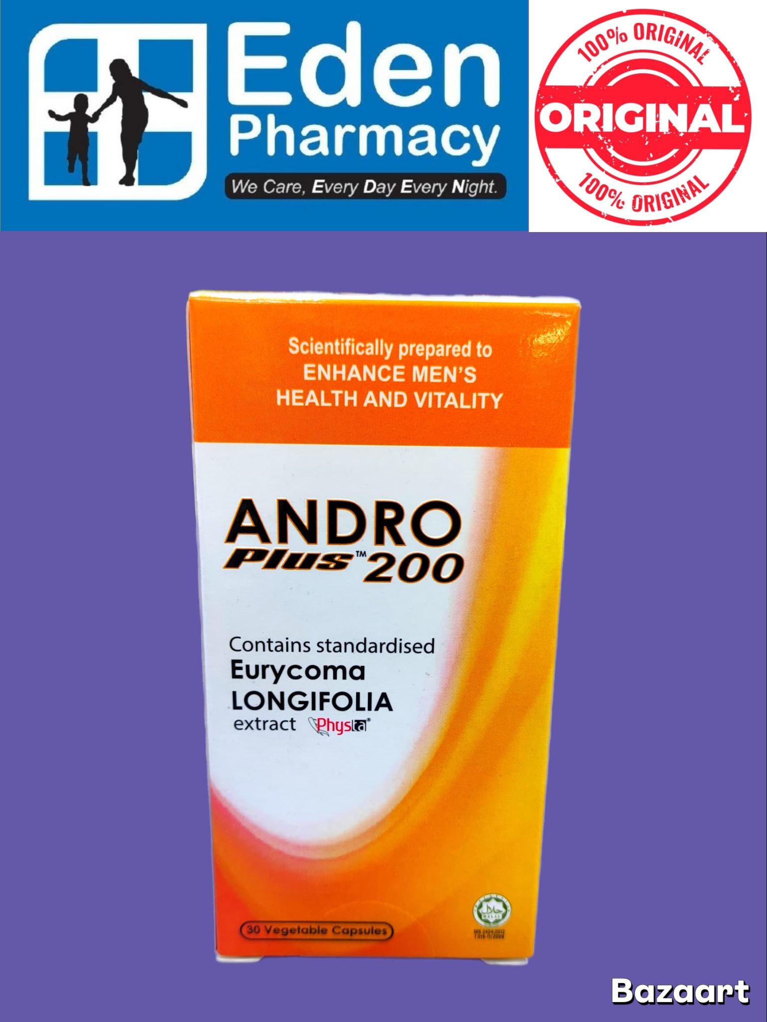 Andro Plus 200 ( 30 Vegetable Capsules ) | Eden Pharmacy
